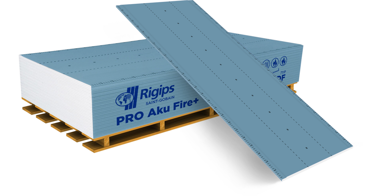 RIGIPS PRO AKU Fire+ typ DF (GKF) 1200x12,5 | Rigips